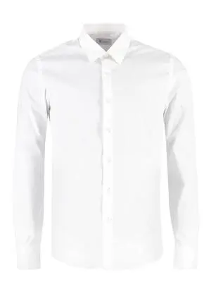 THE ALPHABET The The Stretch Cotton Shirt Rounded Hem - White