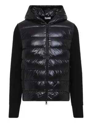 Moncler Jacket Cardigan With Down-filled Warmth - Black