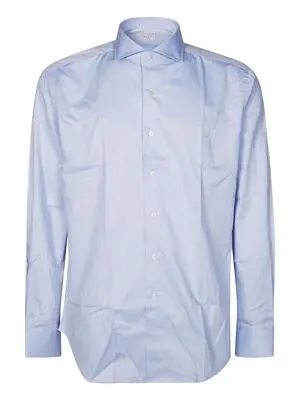 XACUS Twill Neck Shirt - Azzurro