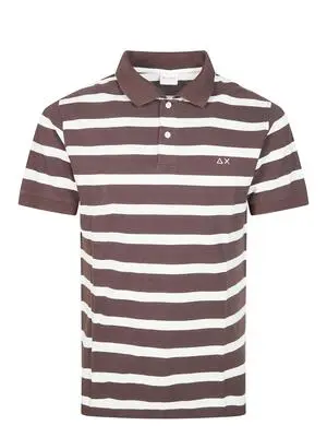 SUN 68 Sun 68 Classic Striped Polo For Men Marrone