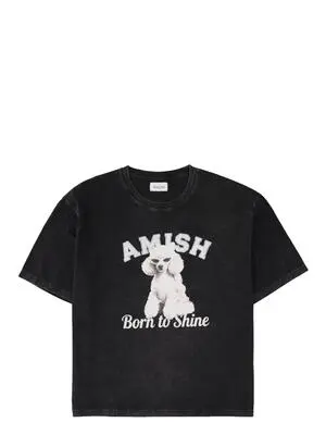AMISH SUPPLIES Minimal Crewneck Graphic T-shirt - Black