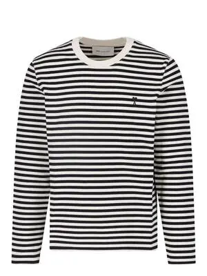 AMI Paris Striped Long Sleeve T-shirt - Black