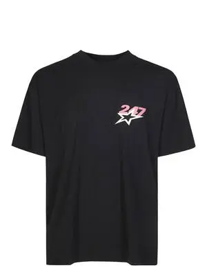 247 REPRESENT Star Print Oversized T-shirt - Nero