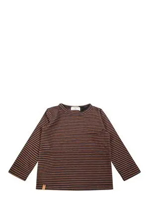 1+IN THE FAMILY Mini Striped Long Sleeve T-shirt - Marrone