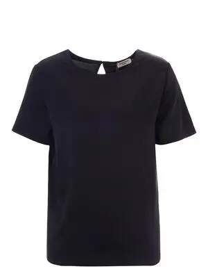 Max Mara MAX MARA Short Sleeve Blouse With Back Keyhole Nero