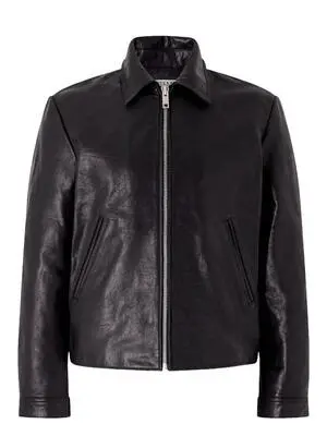 TOTEME Distressed Leather Jacket - Black