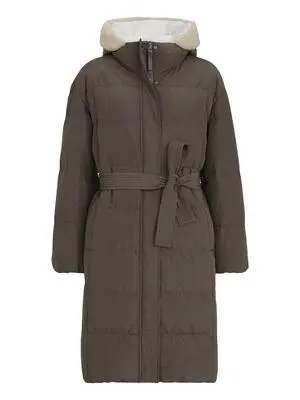 Brunello Cucinelli Taffeta Belted Puffer Jacket - Brown