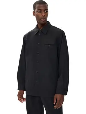 Helmut Lang Tailored Gabardine Shirt Jacket - Black