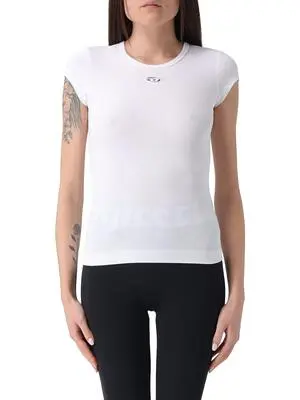 DIESEL® Slim Fit Cotton T-shirt With Oval D Logo - White