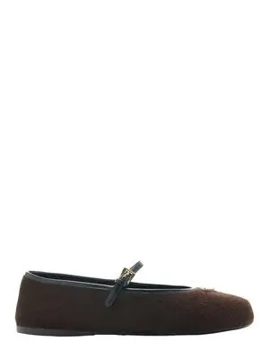 Prada Cashmere Ballet Flats - Brown