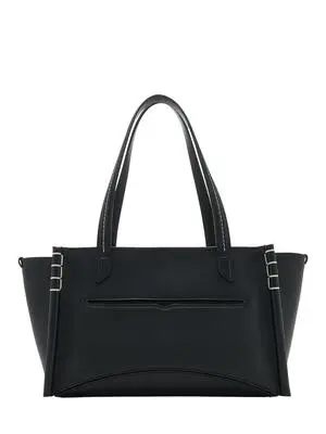 JW Anderson Elongated Loafer Leather Tote - Black