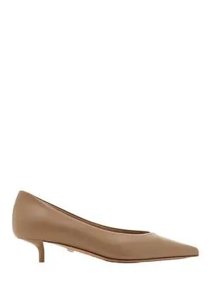 Max Mara Leather Pointed-toe Court Shoes - Taupe