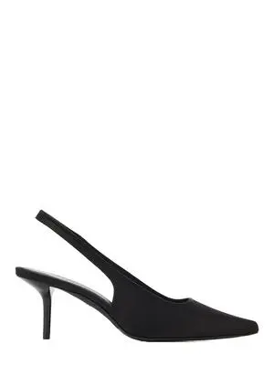 Max Mara Satin Slingbacks - Black