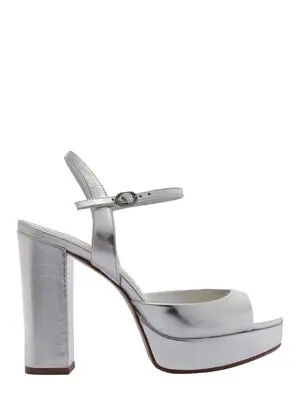 ALEXANDRE BIRMAN Amy Leather Sandals - Silver