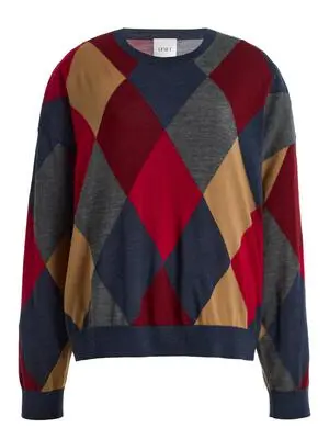 LESET James Oversized Argyle Wool Sweater - Multi