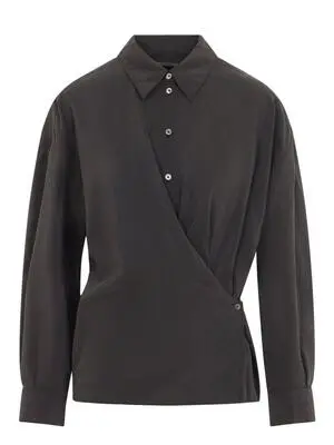 LEMAIRE Twisted Silk Blend Shirt - Gray