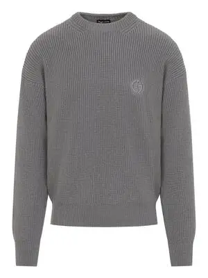 Giorgio Armani Ribbed Knit Pullover - Gray