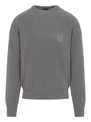 Giorgio Armani Ribbed Knit Pullover - Gray