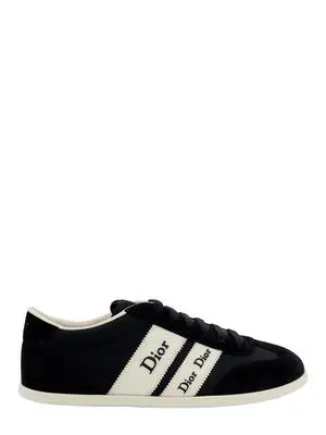 Dior Leather Ribbon Sneakers With Embroidered Logo On The Side - Multicolor