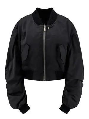 Rick Owens Secchia Nylon And Cotton Blend Crop Jacket - Black