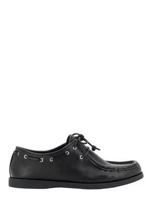 Celine Leather Lace-up Shoes - Black