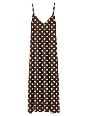 ALOHA FROM DEER Brown Polka Dots Maxi Dress Brown