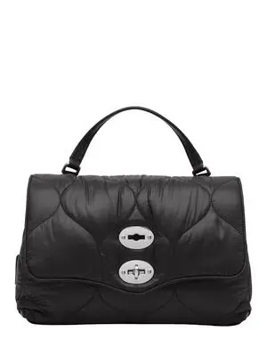 ZANELLATO Small Postina Bag In Liquirizia Padded Fabric - Black