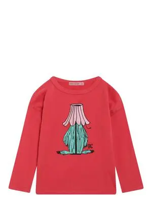 BOBO CHOSES Hidden Monster T-shirt In Organic Red Cotton Red