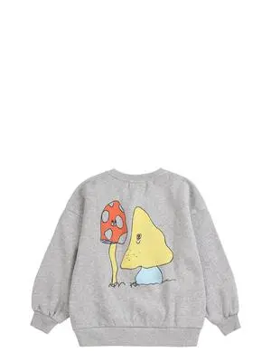 BOBO CHOSES Mush Monster Duo Cotton Sweatshirt - Grey