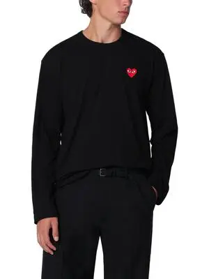 Play Comme Des Garcon Cotton Long-sleeve Top - Black