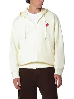 Play Comme Des Garcon Zip-up Hoodie - White