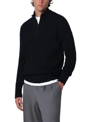 DRUMOHR Navy Blue Wool Half-zip Jumper