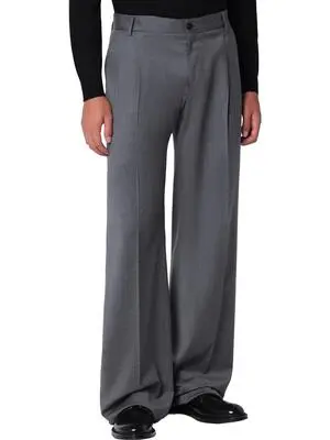 Dolce & Gabbana Melange Flannel Pleated Trousers - Grey