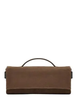 Brunello Cucinelli Essence Caramel Suede Clutch Bag - Brown