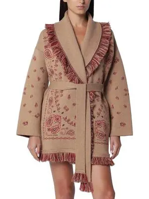 Alanui Bandana Jacquard Cardigan - Beige