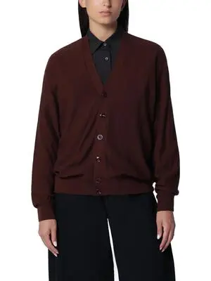 LEMAIRE Twisted Mahogany Merino Wool Cardigan - Brown