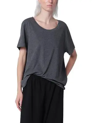 THE ROW Dera Charcoal Melange Cotton Jersey T-shirt - Grey