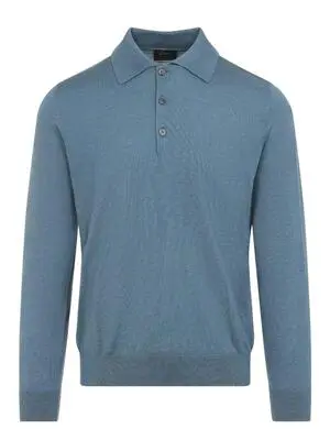 Brioni Long Sleeves Polo - Blue
