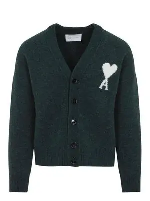 AMI Paris Adc Cardigan - Green
