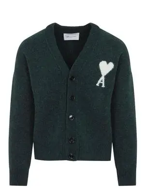 AMI Paris Adc Cardigan - Green