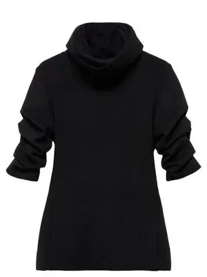 7 FOR ALL MANIKIND Rouched High Neck Dress - Black