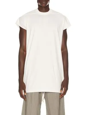 Rick Owens Jumbo Short Sleeve Tee In White - Milk