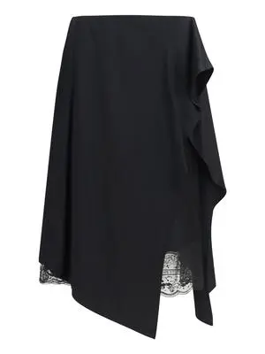 Acne Studios Acne Studios Women Layered Satin Skirt With Lace Details Black