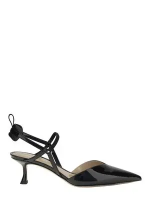 Fendi Patent Leather Colibrì Slingback Pumps - Black