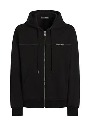 Dolce & Gabbana Cotton Hooded Sweatshirt - Black