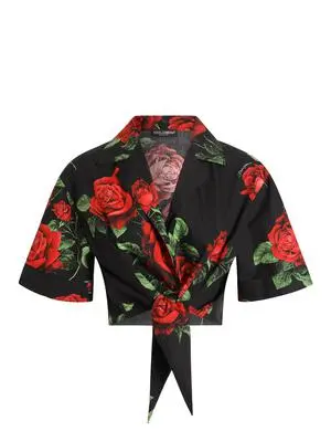 Dolce & Gabbana Rose-print Poplin Shirt - Multicolor