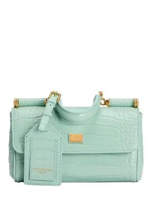 Dolce & Gabbana Mini My Sicily Alligator Handbag Azure