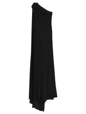 Naeem Khan One-shoulder Cape-detail Gown - Black