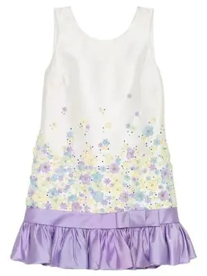 Viktor & Rolf Floral-appliqué Ruffled Dress - White