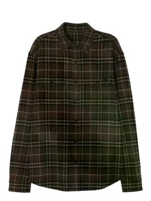 Burberry Check Wool Flannel Overshirt - Brown